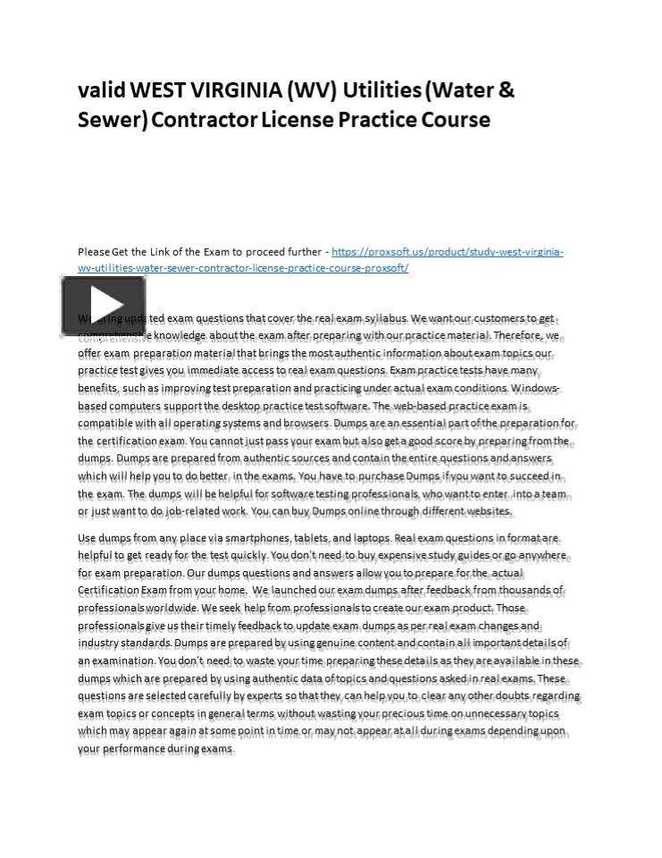 PPT – valid WEST VIRGINIA (WV) Utilities (Water & Sewer) Contractor ...