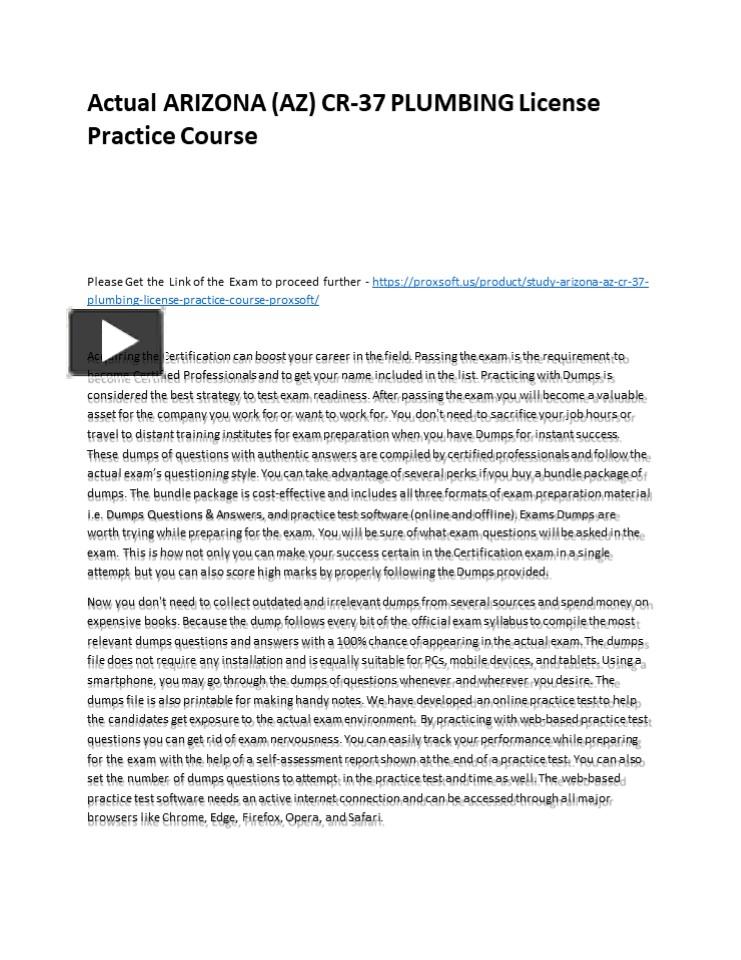 PPT – Actual ARIZONA (AZ) CR-37 PLUMBING License Practice Course PowerPoint presentation | free ...