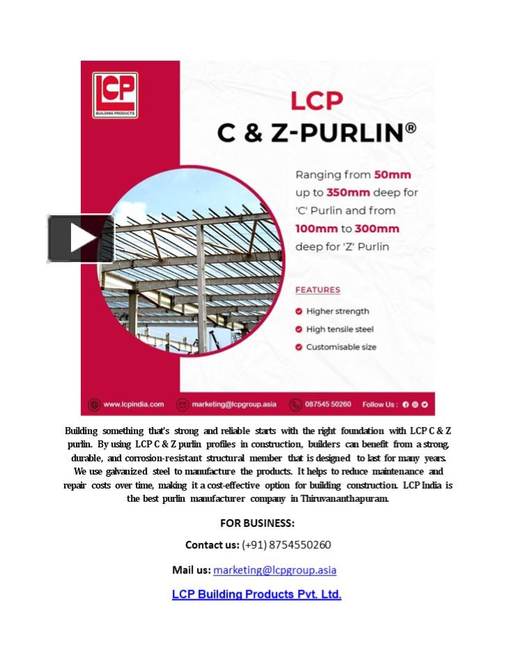 Metal purlin sheet in Thiruvananthapuram presentation | free to download