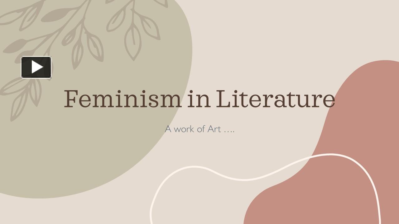 Feminism in Literature presentation | free to download