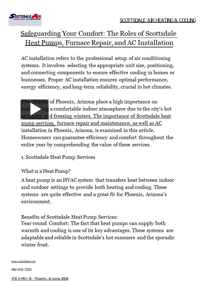 PPT – Safeguarding Your Comfort: The Roles of Scottsdale Heat Pumps, Furnace Repair, and AC ...