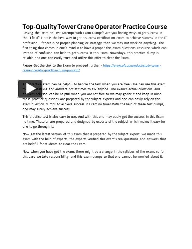 PPT – Top-Quality Tower Crane Operator Practice Course PowerPoint presentation | free to ...