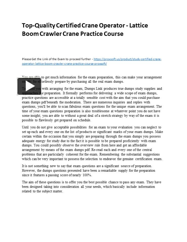PPT – Top-Quality Certified Crane Operator - Lattice Boom Crawler Crane Practice Course ...