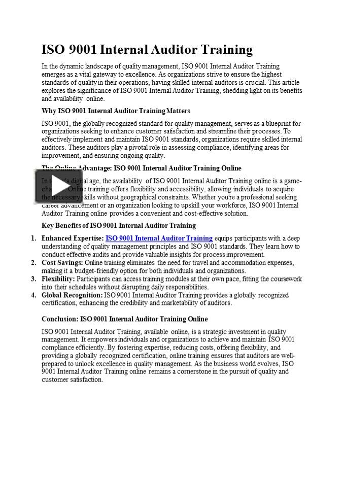 PPT – iso 9001 internal auditor training PowerPoint presentation | free to download - id: 97be51 ...