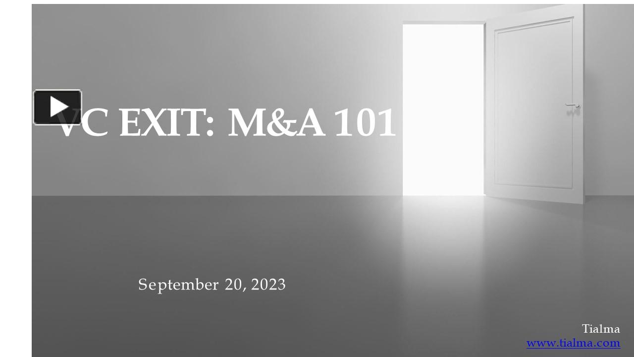 PPT – VC Exit Through M&A - Aleksey Krylov PowerPoint presentation ...