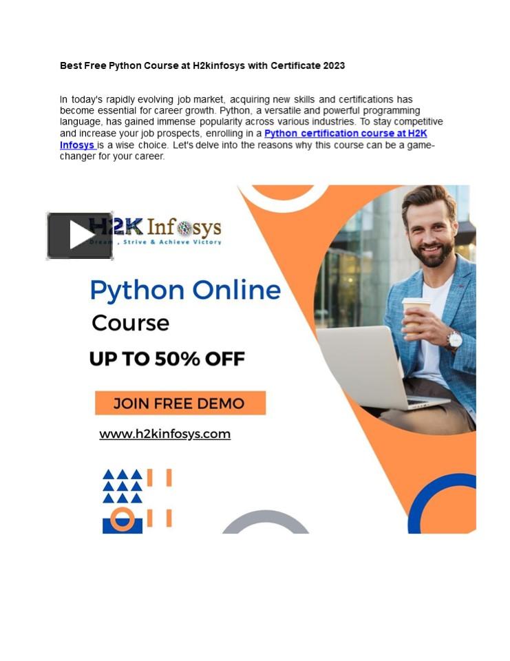 Ppt Best Free Python Course At H2kinfosys With Certificate 2023