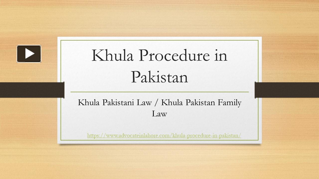 PPT – Khula Procedure Pakistan - Follow Khula Pakistan Family Law For Females PowerPoint ...