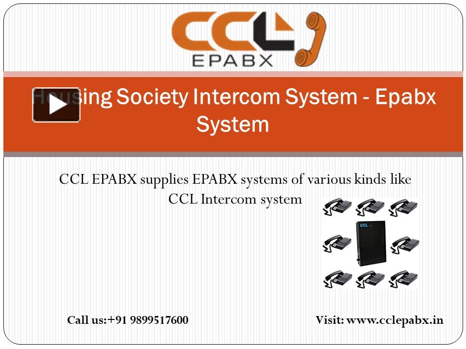 Housing Society Intercom System - Epabx Intercom System presentation | free to download