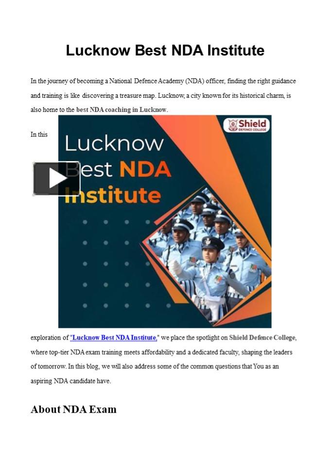 PPT – Lucknow Best NDA Institute PowerPoint presentation | free to download - id: 97c305-NmVkZ