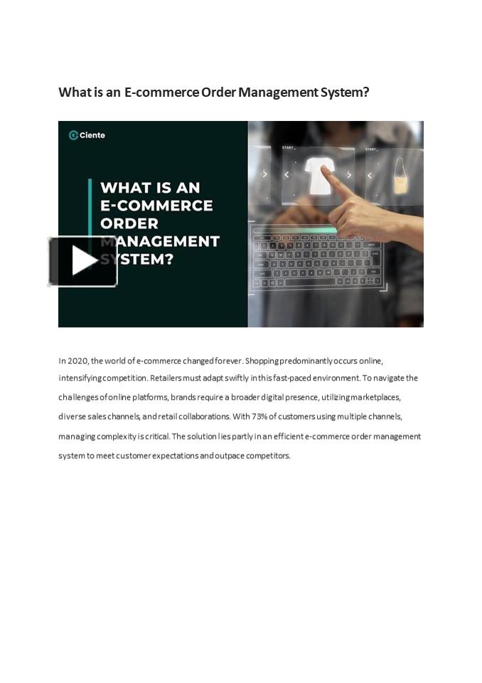 PPT – What is an E-Commerce Management System PowerPoint presentation ...