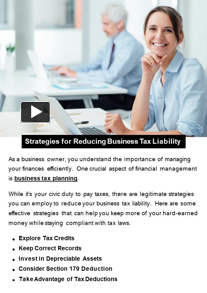 PPT – Strategies For Reducing Business Tax Liability PowerPoint presentation | free to download ...
