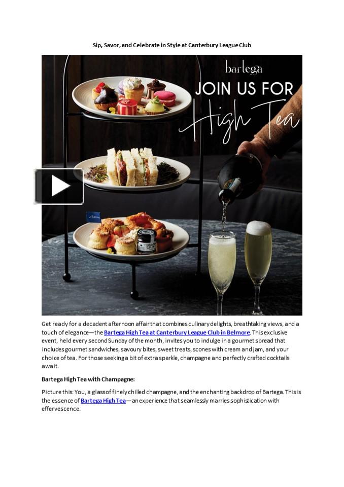 PPT – Sip, Savor, and Celebrate in Style at Canterbury League Club PowerPoint presentation ...