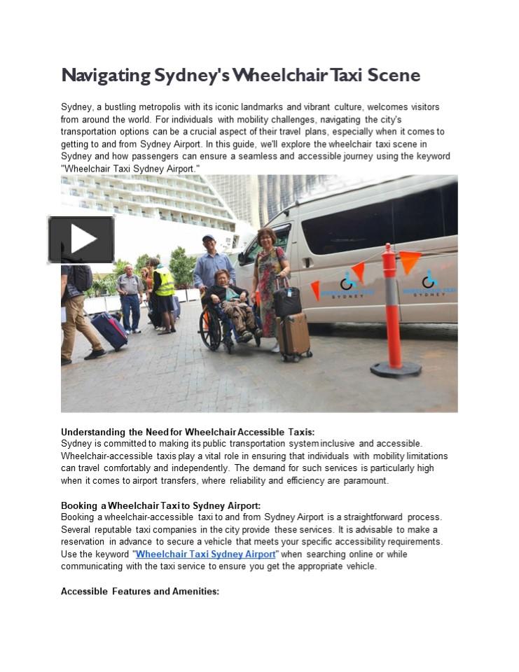 PPT – Navigating Sydney's Wheelchair Taxi Scene PowerPoint presentation | free to download - id ...