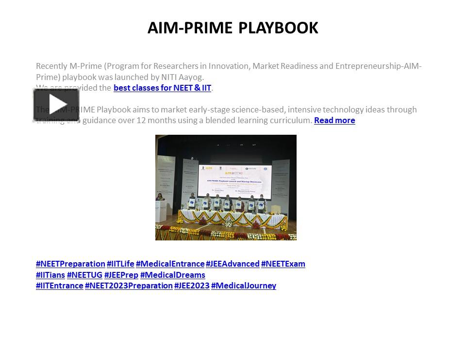 PPT – AIM-PRIME PLAYBOOK PowerPoint presentation | free to download - id: 97c5fe-MzQxY
