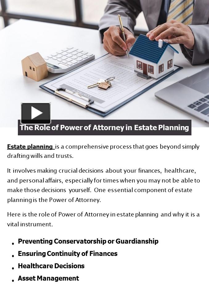 The Role of Power of Attorney in Estate Planning presentation | free to ...