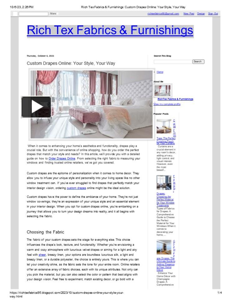 PPT – Custom Drapes Online: Your Style, Your Way PowerPoint presentation | free to download - id ...