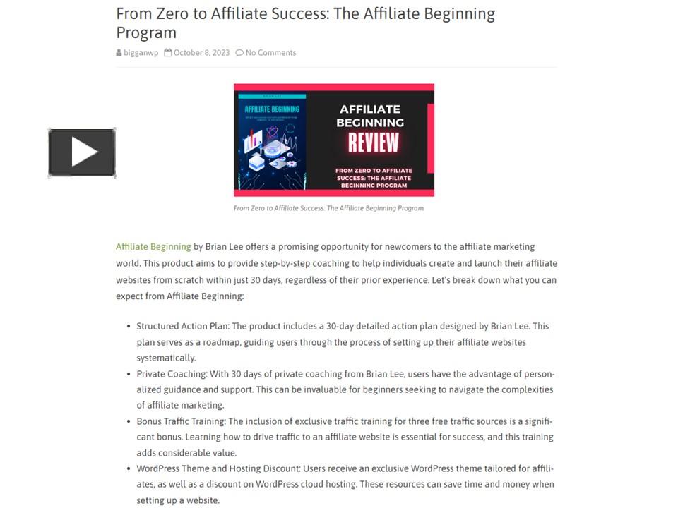 PPT – From Zero to Affiliate Success: The Affiliate Beginning Program PowerPoint presentation ...