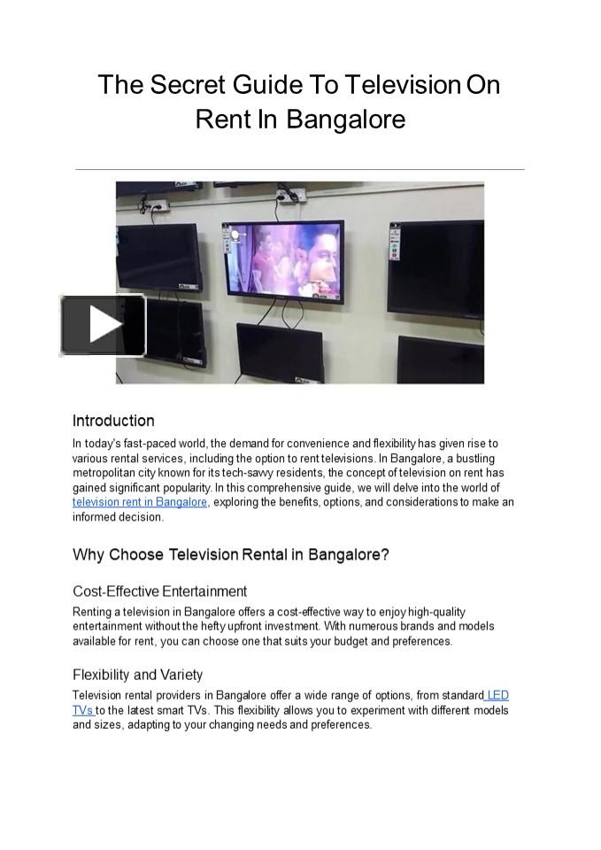 PPT – The Secret Guide To Television On Rent In Bangalore PowerPoint presentation | free to ...