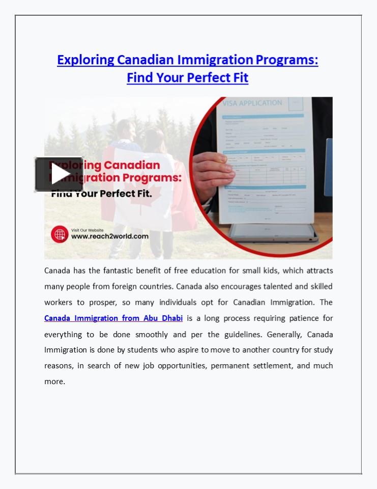 PPT – Exploring Canadian Immigration Programs: Find Your Perfect Fit PowerPoint presentation ...
