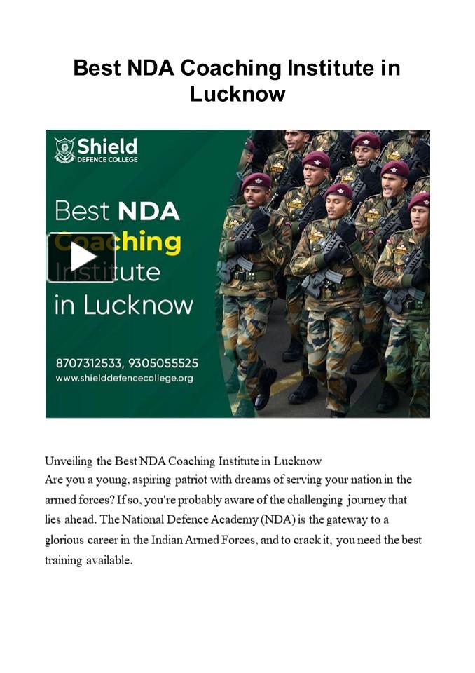 PPT – Best NDA Coaching Institute in Lucknow PowerPoint presentation | free to download - id ...
