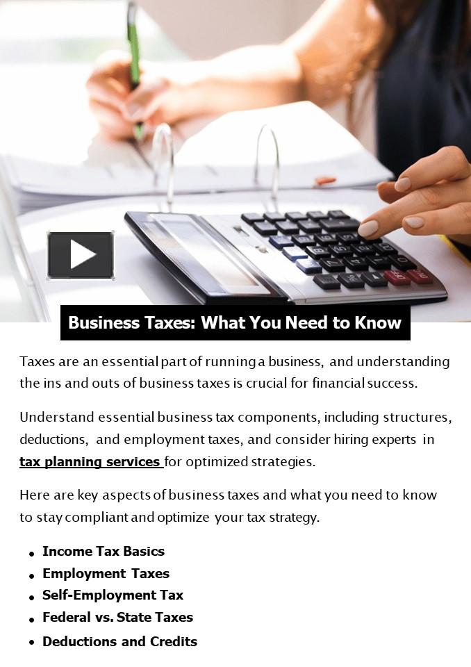 Business Taxes: What You Need to Know presentation | free to download
