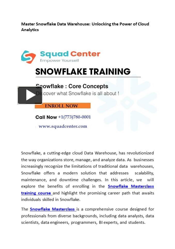 PPT – Master Snowflake Data Warehouse Unlocking the Power of Cloud Analytics PowerPoint ...