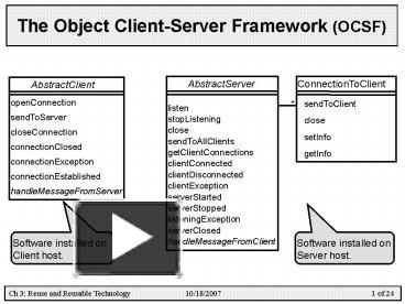 The Object ClientServer Framework OCSF presentation | free to view