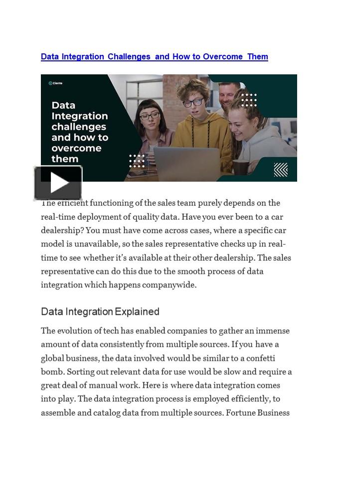 Ppt Data Integration Challenges And How To Overcome Them Powerpoint