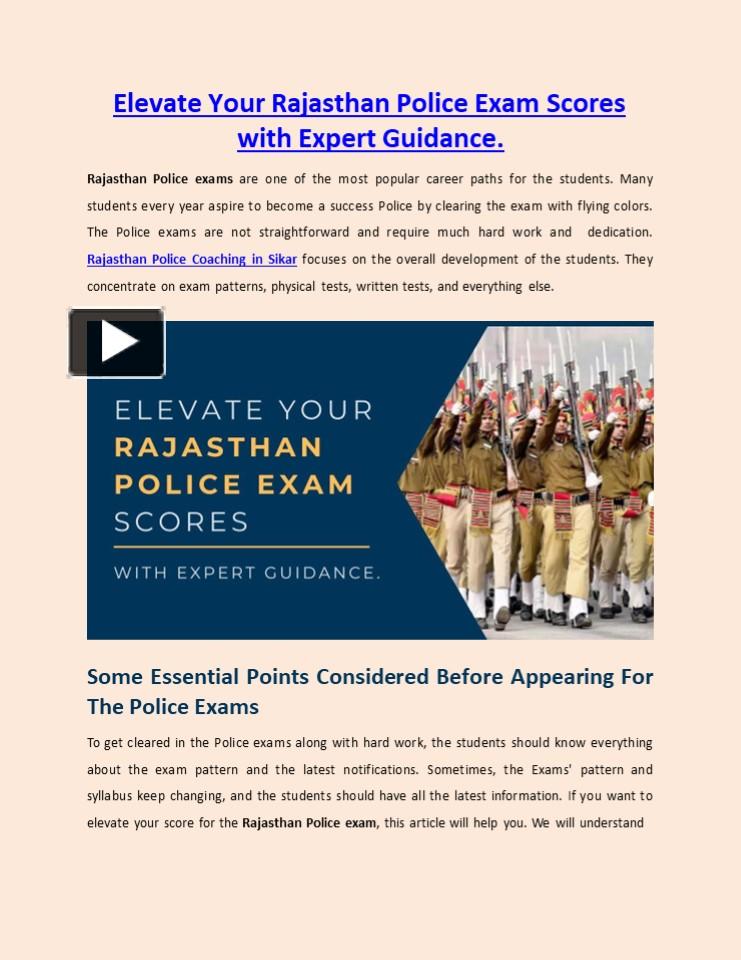 PPT – Elevate Your Rajasthan Police Exam Scores with Expert Guidance PowerPoint presentation ...