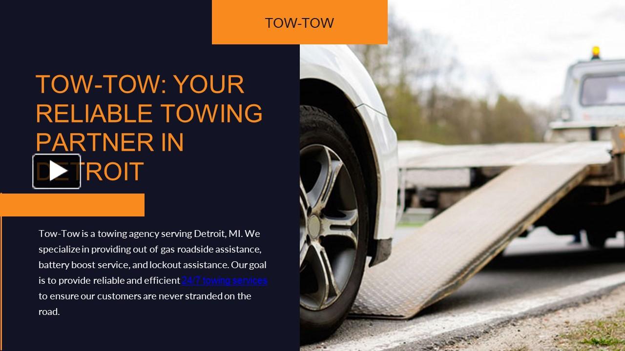 Flatbed, Dead Battery, and Gas Refill Towing from Tow-Tow, Reliable presentation | free to download