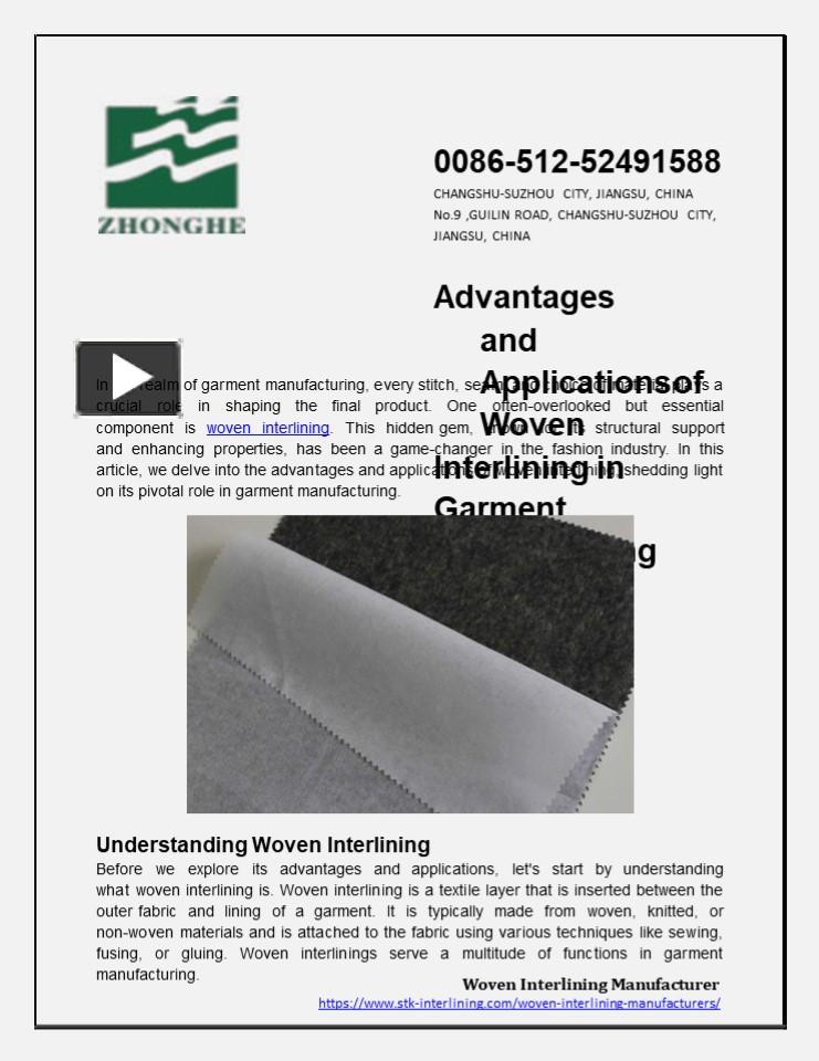 PPT – Advantages and Applications of Woven Interlining in Garment Manufacturing PowerPoint ...