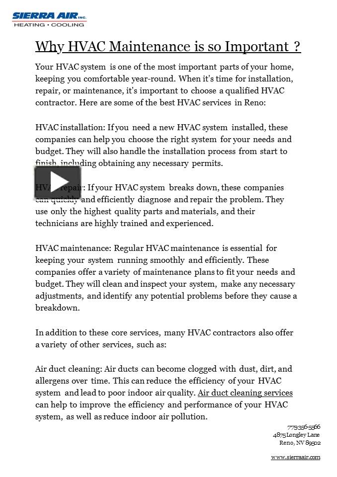 PPT – Why HVAC Maintenance is so Important PowerPoint presentation | free to download - id ...