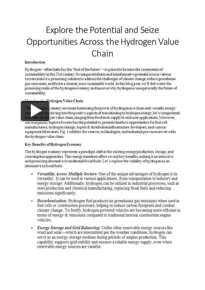 PPT – Explore the Potential and Seize Opportunities Across the Hydrogen Value Chain PowerPoint ...