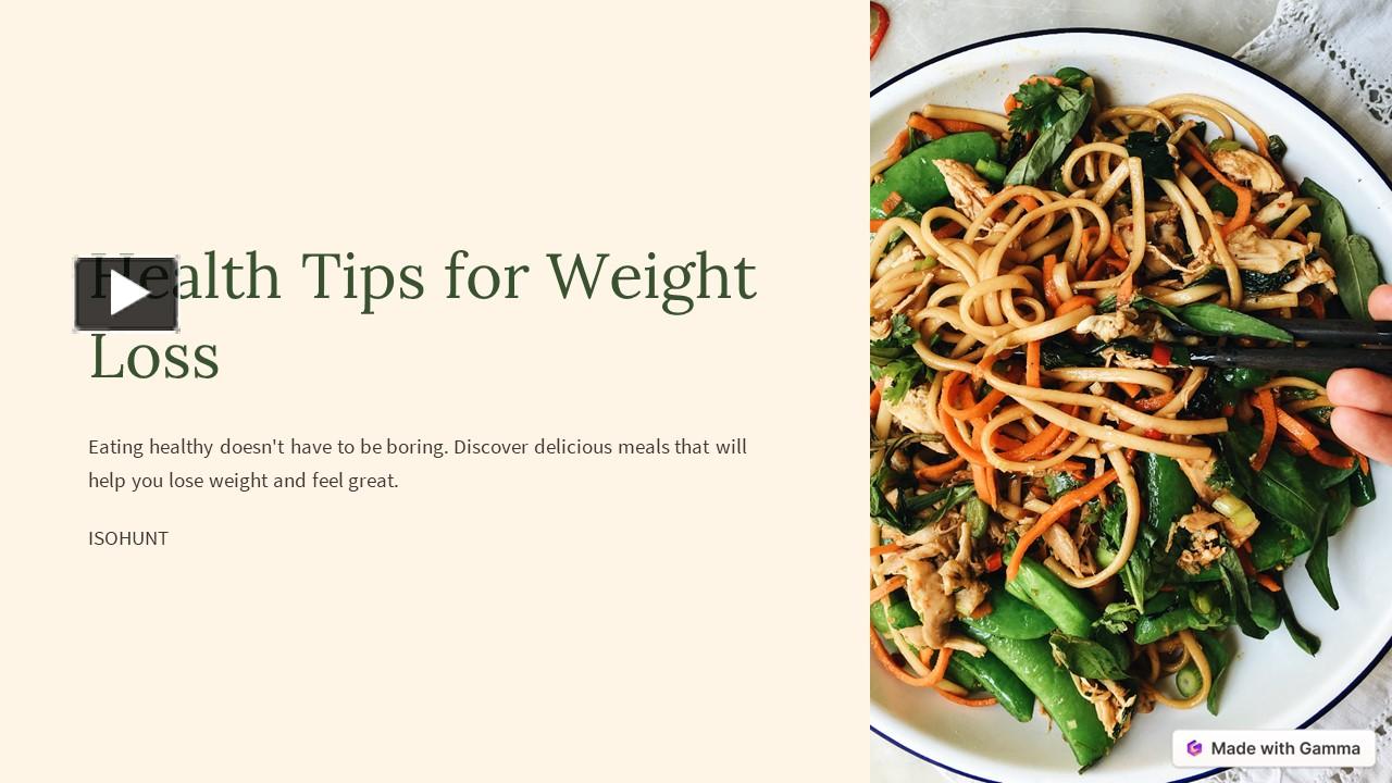 Health Tips For Weight Loss presentation | free to download
