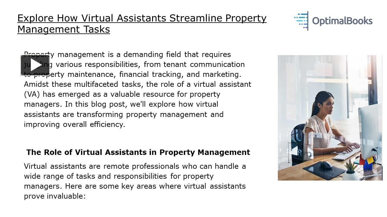 Explore How Virtual Assistants Streamline Property Management Tasks presentation | free to download