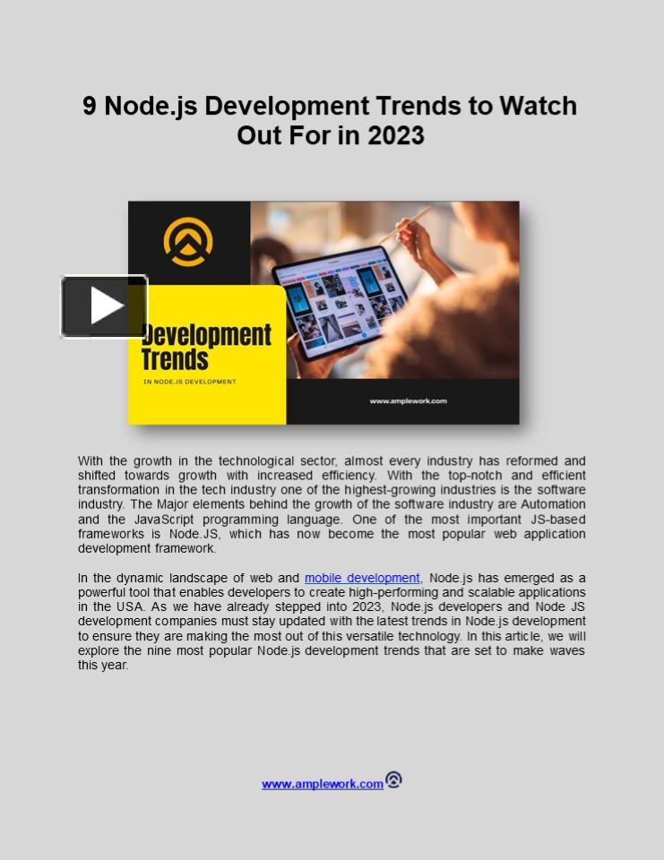 PPT – 9 Node.js Development Trends to Watch Out For in 2023 (1) PowerPoint presentation | free ...