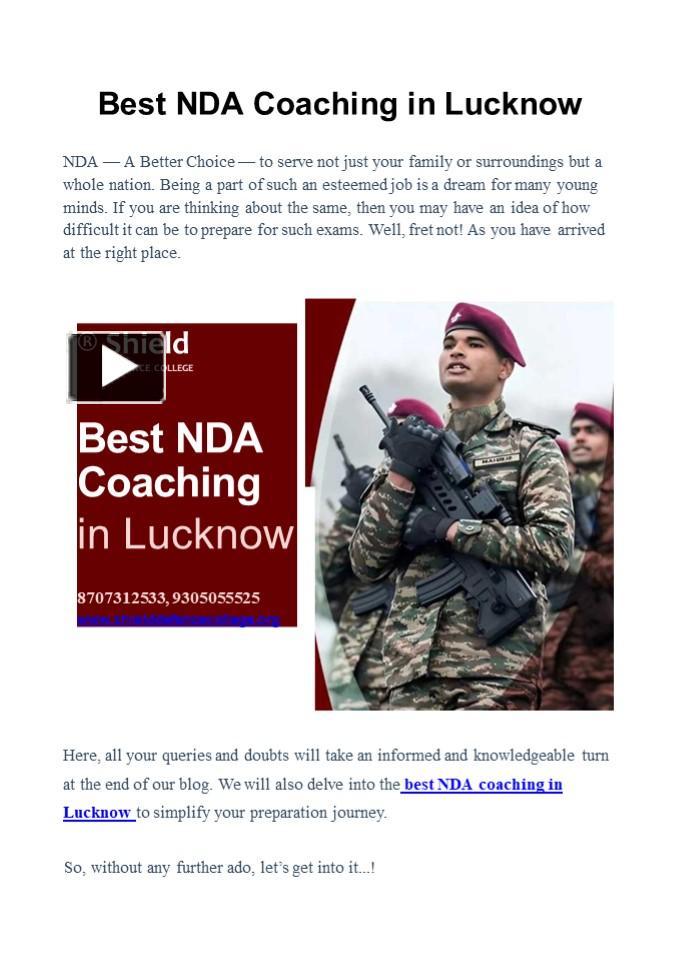 PPT – Best NDA Coaching in Lucknow PowerPoint presentation | free to download - id: 97dd1a-NWE3Y