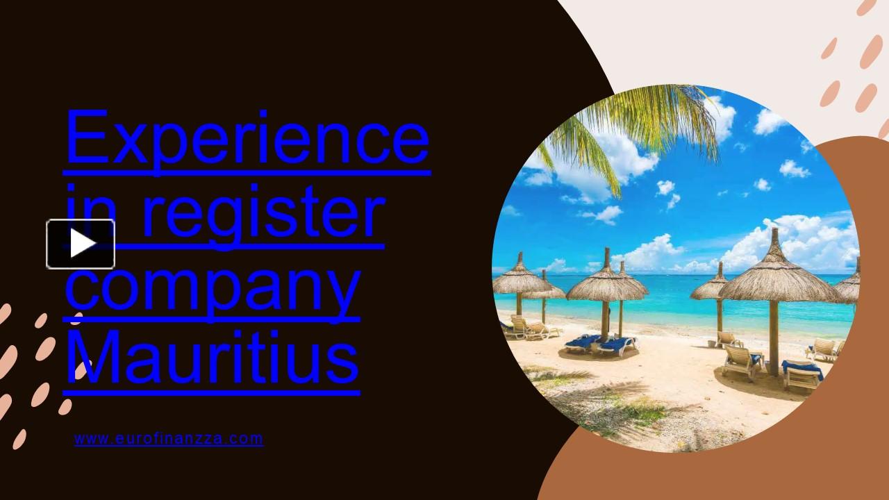 Experience in register company Mauritius presentation | free to download
