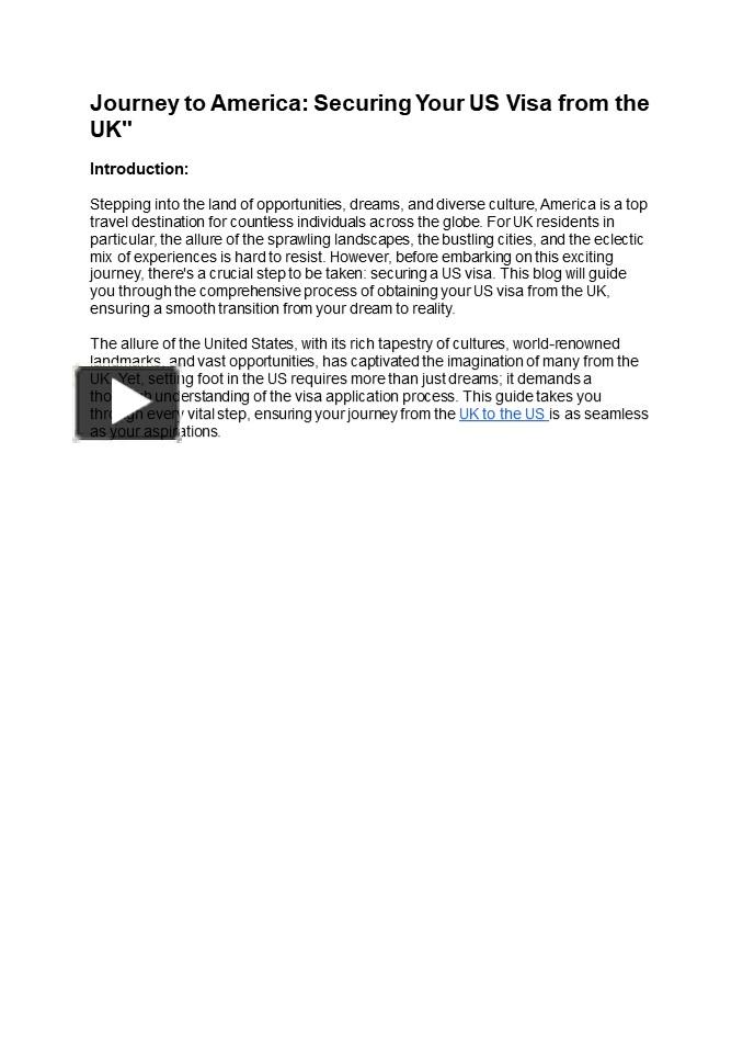 PPT – Journey to America: Securing Your US Visa from the UK" PowerPoint ...