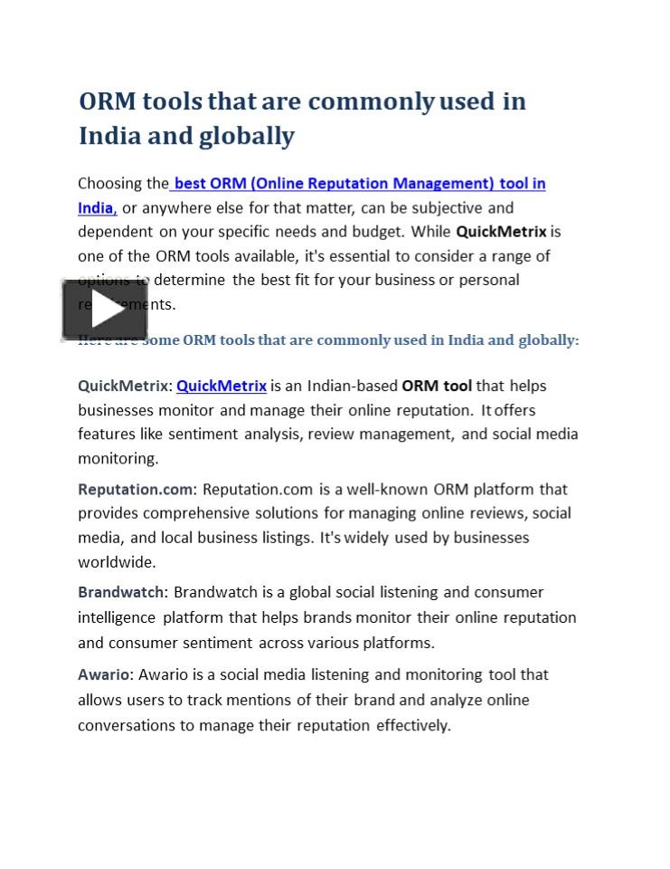 ORM tools that are commonly used in India and globally presentation | free to download