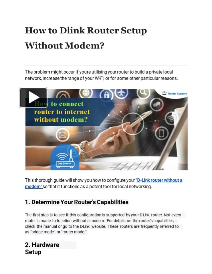 PPT – How to Dlink Router Setup Without Modem? PowerPoint presentation | free to download - id ...