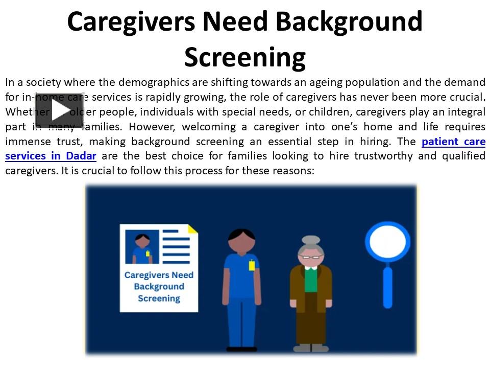 Background checks must be completed by carers. presentation | free to download