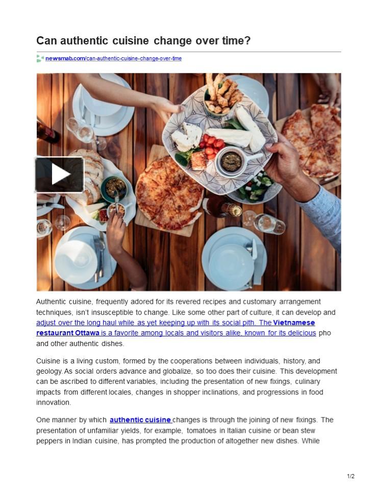 Can authentic cuisine change over time presentation | free to download
