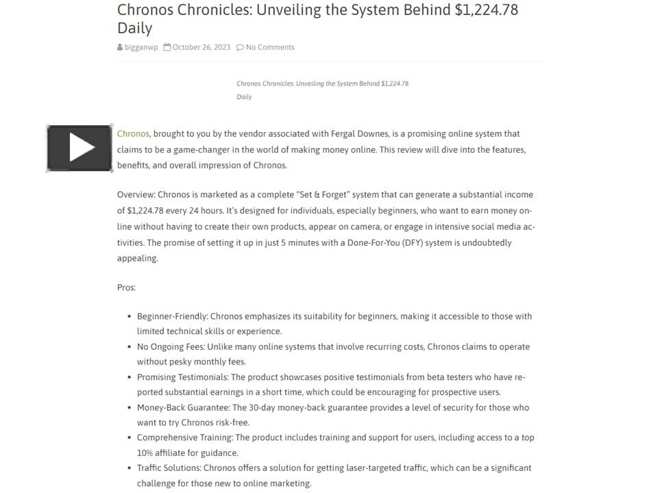 PPT – Chronos Chronicles: Unveiling the System Behind $1,224.78 Daily ...