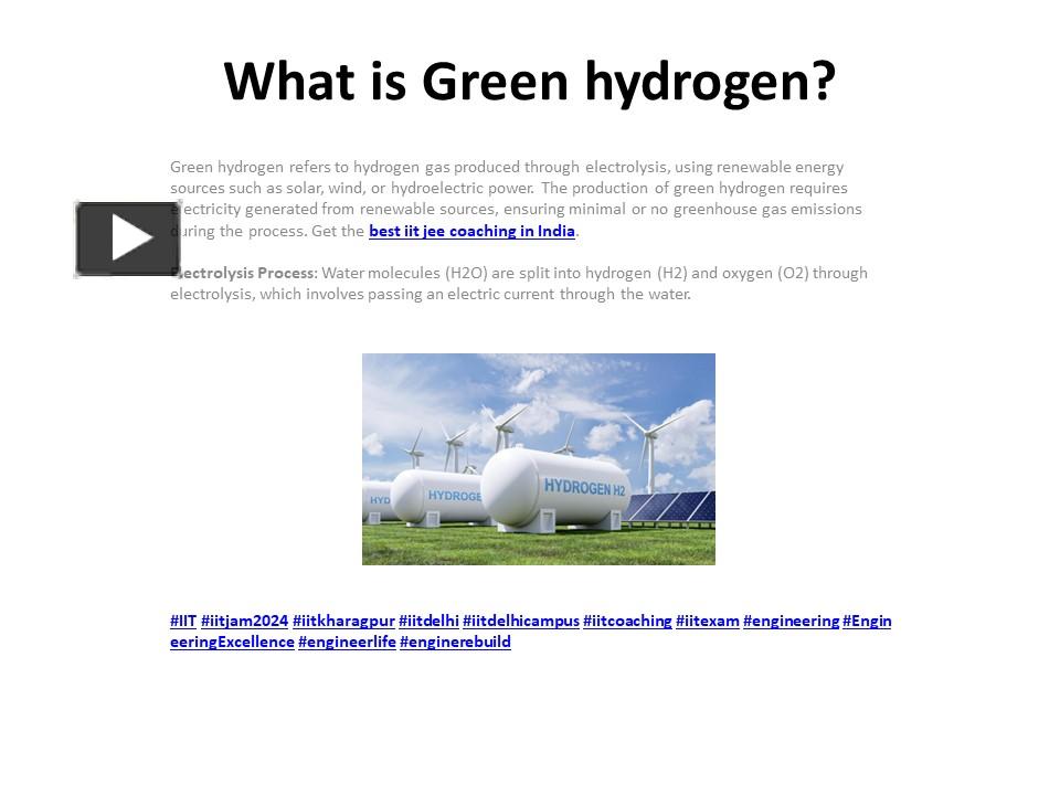 What is Green hydrogen? presentation | free to download