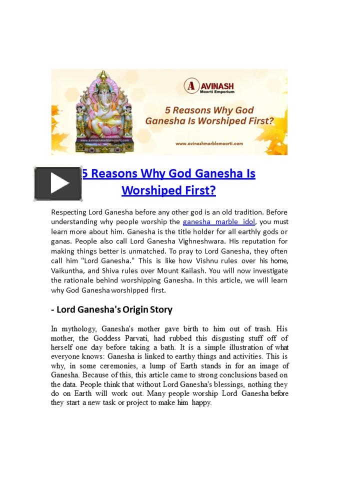 PPT – 5 Reasons Why God Ganesha Is Worshiped First? PowerPoint presentation | free to download ...