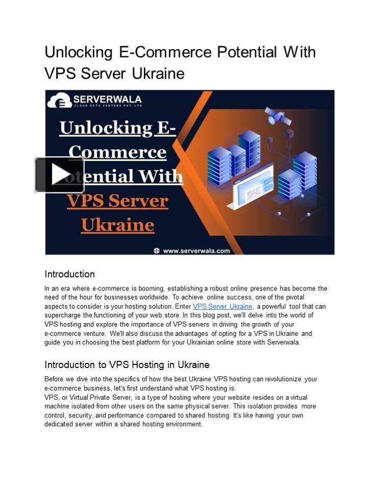 PPT – Unlocking E-Commerce Potential With VPS Server Ukraine PowerPoint presentation | free to ...