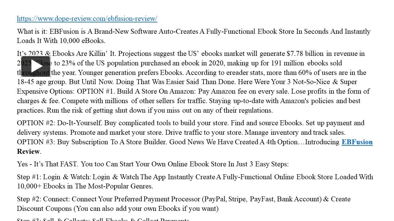 EBFusion Review presentation | free to download