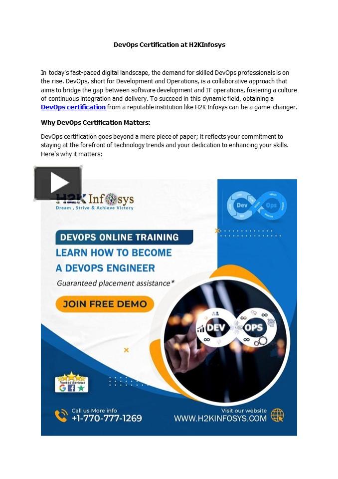 PPT – DevOps Certification at H2KInfosys PowerPoint presentation | free to download - id: 97ede6 ...
