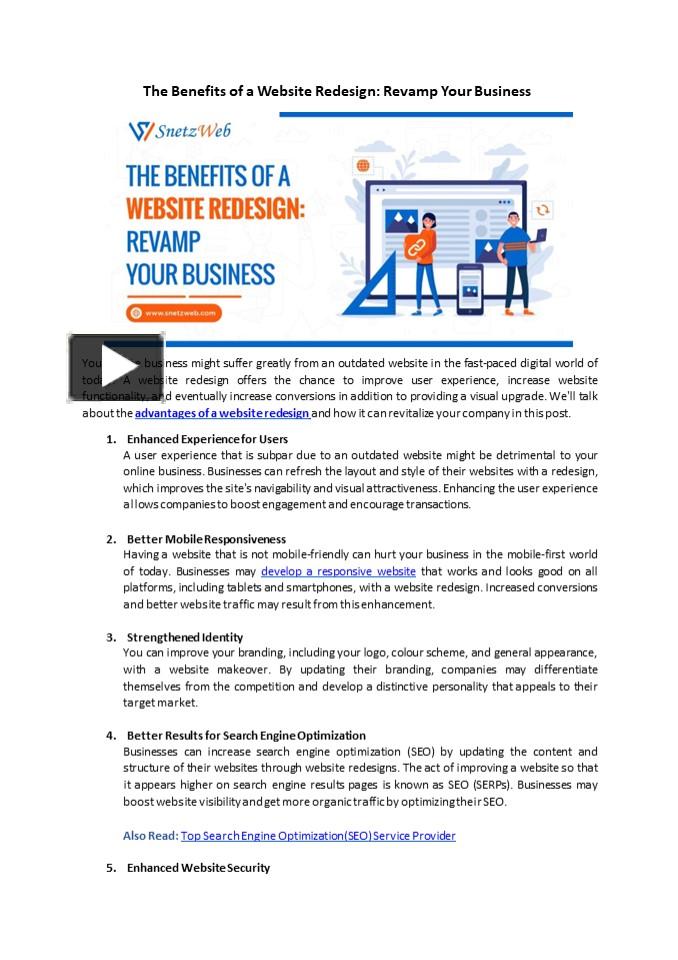 PPT – The Benefits of a Website Redesign : Revamp Your Business PowerPoint presentation | free ...